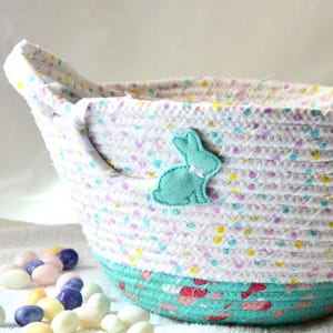 Pastel Easter Basket, Cute Easter Candy Bucket, Easter Egg Hunt Tote ...