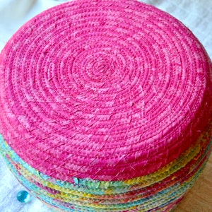 Aqua Batik Basket, Tropical Pink Basket, Handmade Batik Fabric Basket ...