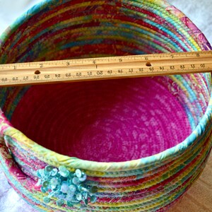 Aqua Batik Basket, Tropical Pink Basket, Handmade Batik Fabric Basket ...