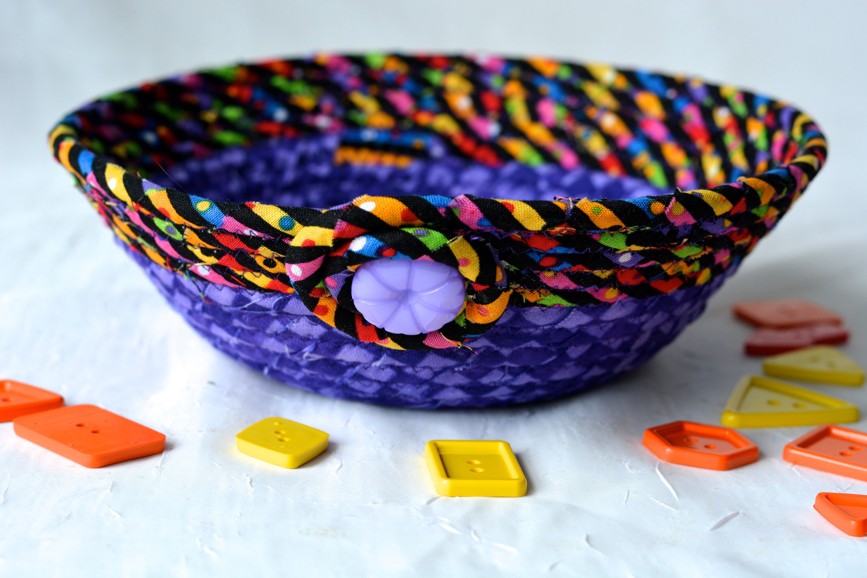 Rainbow Ring Bowl, Fun Basket, Handmade Funky Bowl, Gift Basket, Desk ...