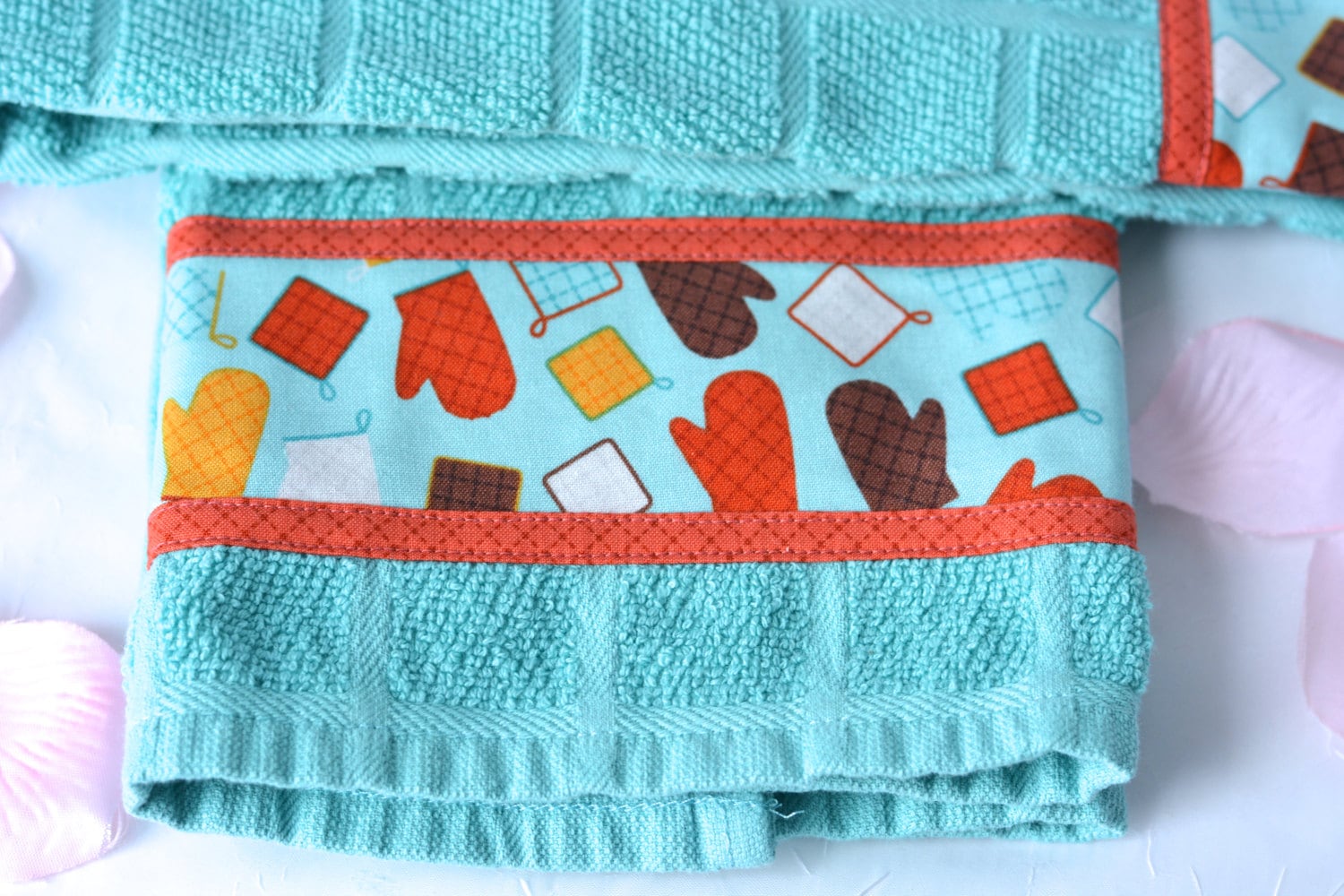 Gift for Mom, 2 Hand Decorated Kitchen Towels, Set of Two Cotton ...