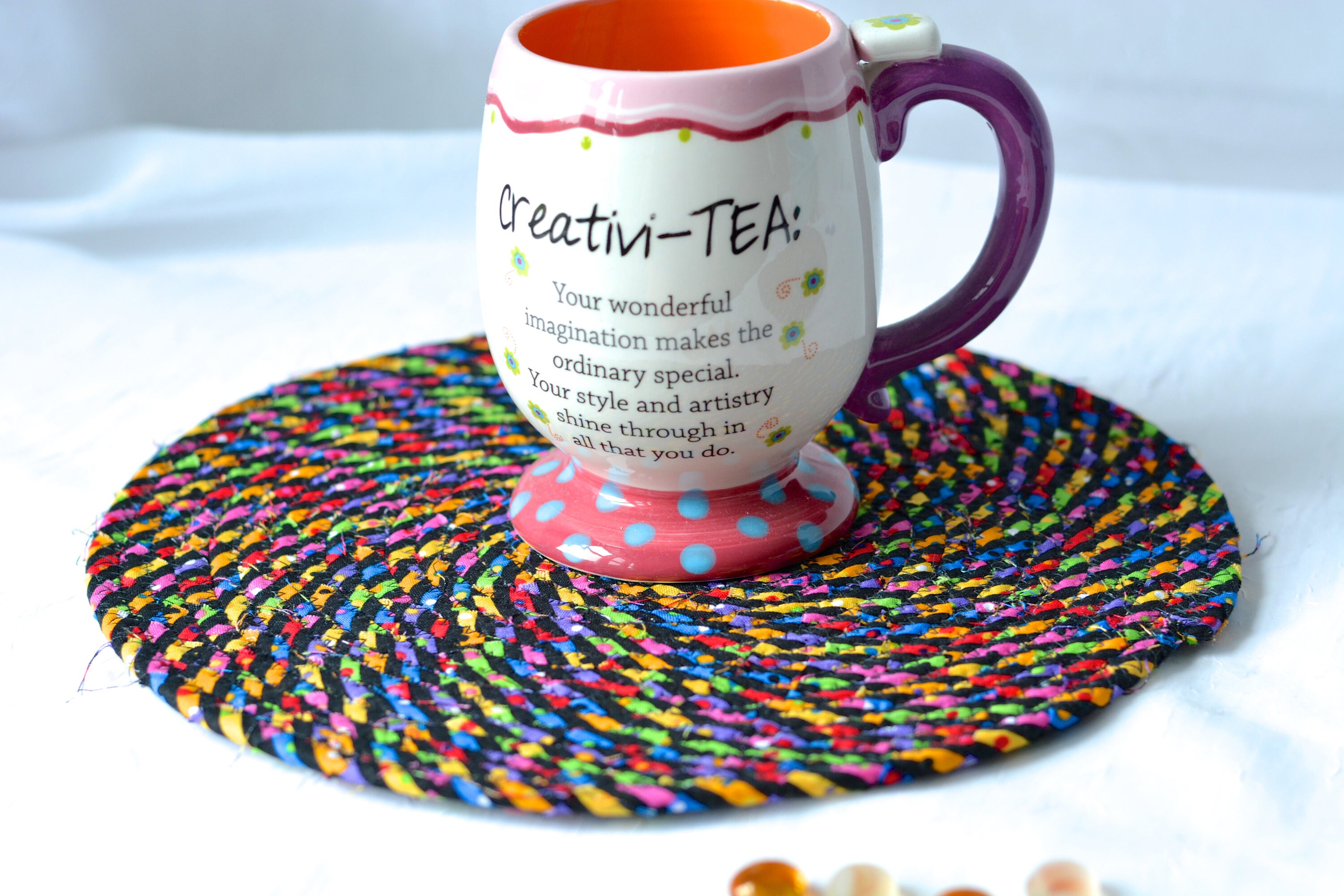 Kid Trivet Set, Handmade Rainbow Birthday Gift, 2 Quilted Trivets, 2 ...