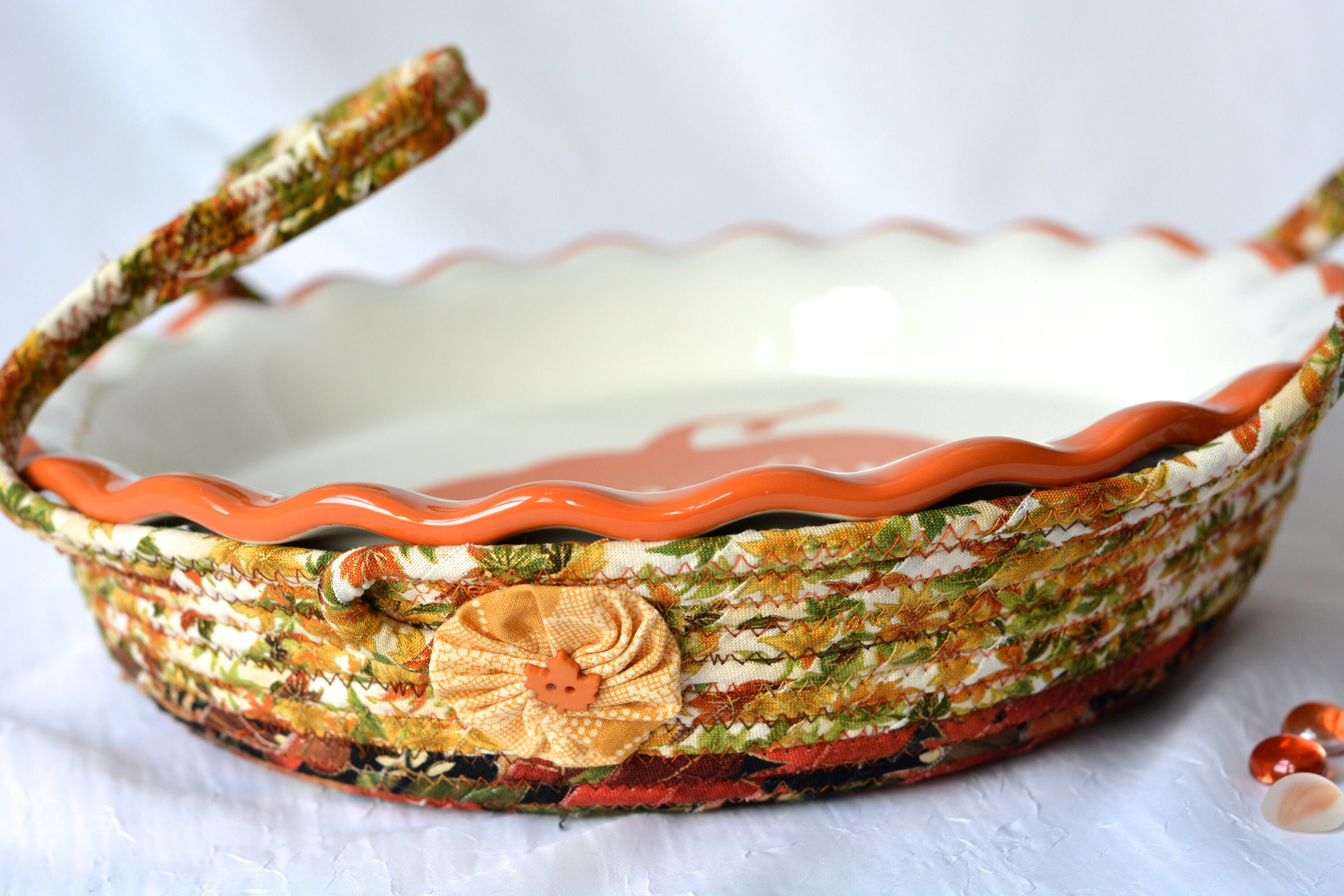 Fall Cookie Caddy, Pie Plate Basket, Pie Cozy, Handmade Pie Carrier ...