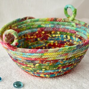 Fun Aqua Basket, Cute Candy Bowl, Batik Fabric Basket, Handmade Bath ...
