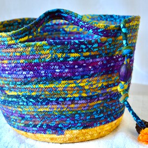 Handmade Textile Basket, Gorgeous Batik Fabric Bin, Office Waste Paper ...