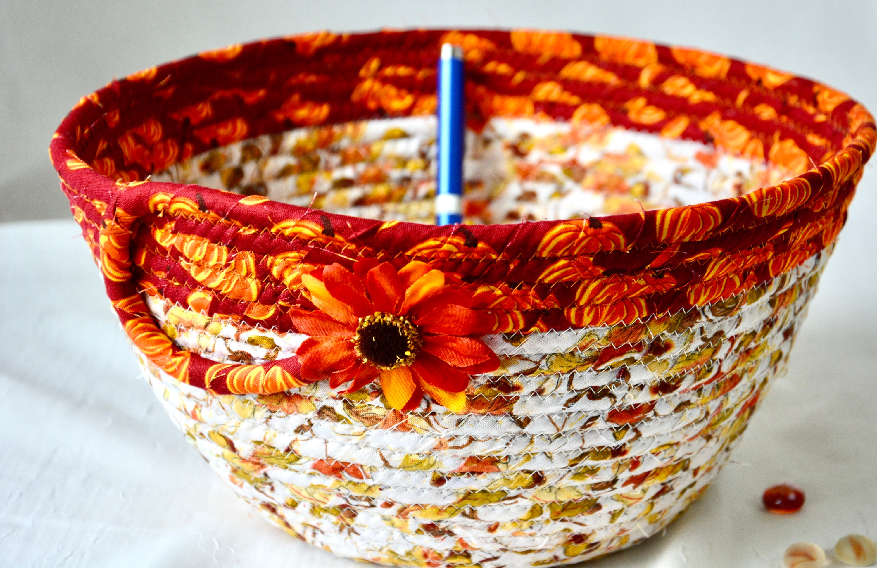 Pumpkin Fall Basket, Country Home Decor Bowl, Autumn Mail Basket ...