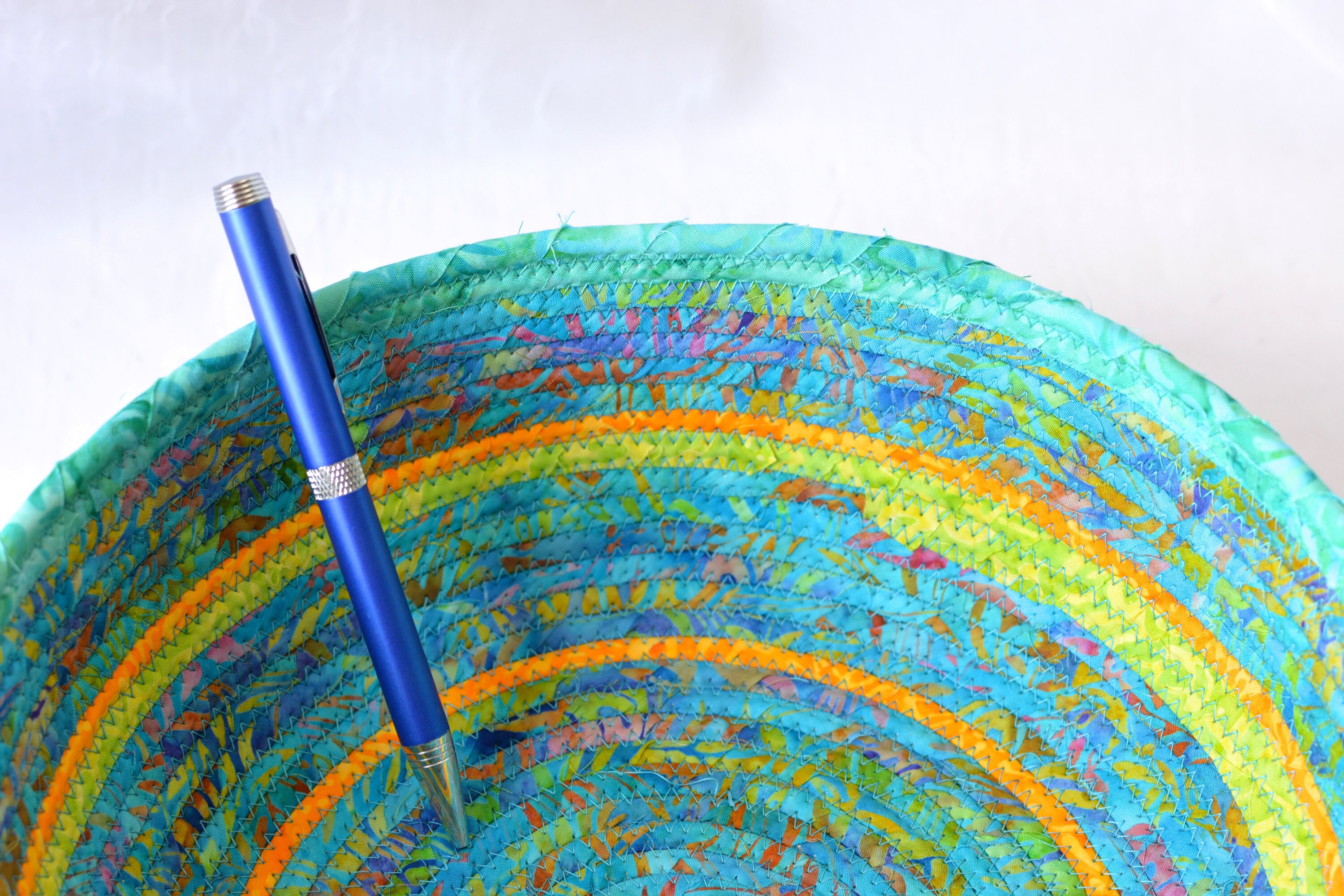 Tropical Batik Basket, Handmade Picnic Basket, Caribbean Batik Bowl ...