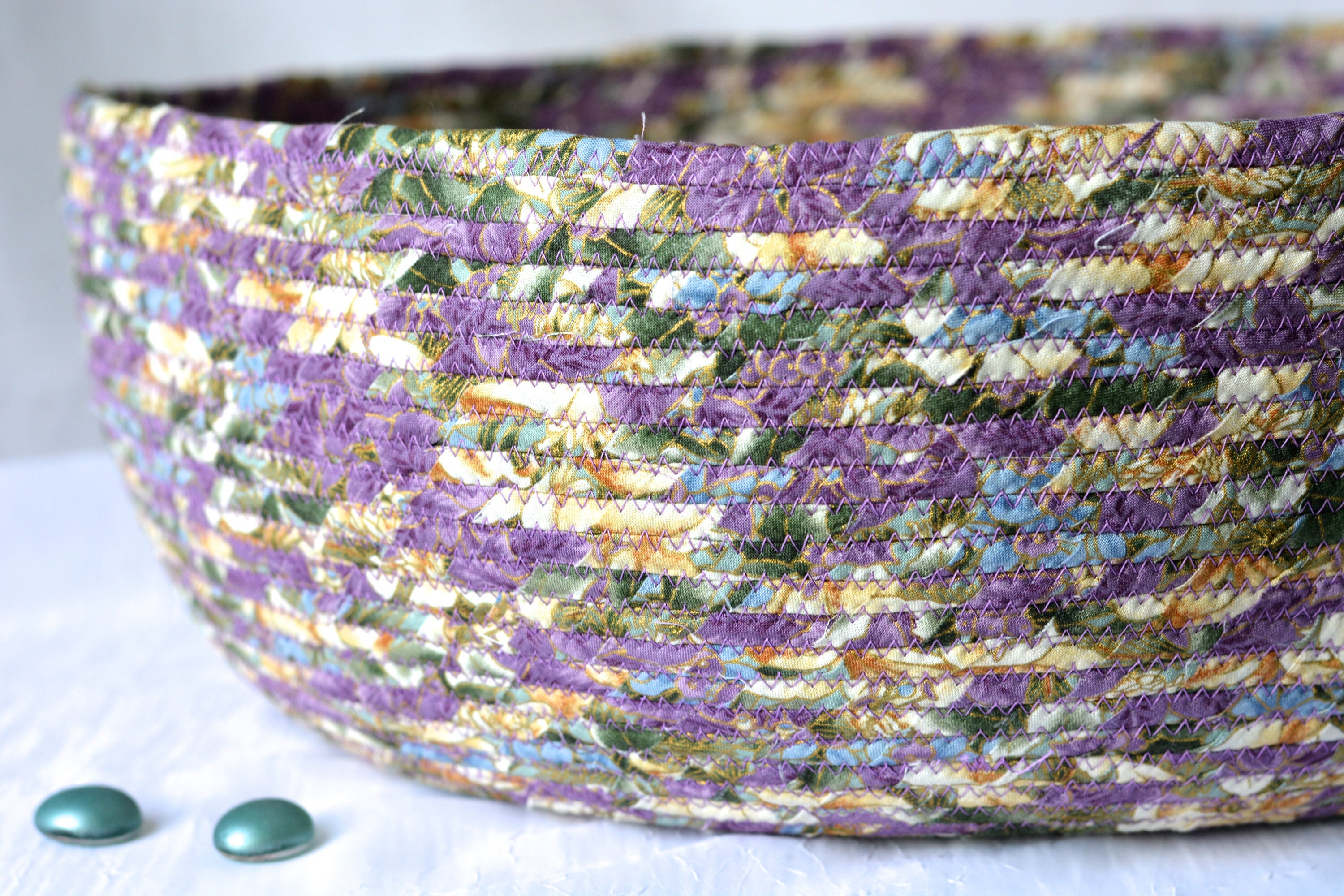 Lavender Violet Basket, Handmade Knitting Yarn Basket, Cat Bed, Dog Pet ...