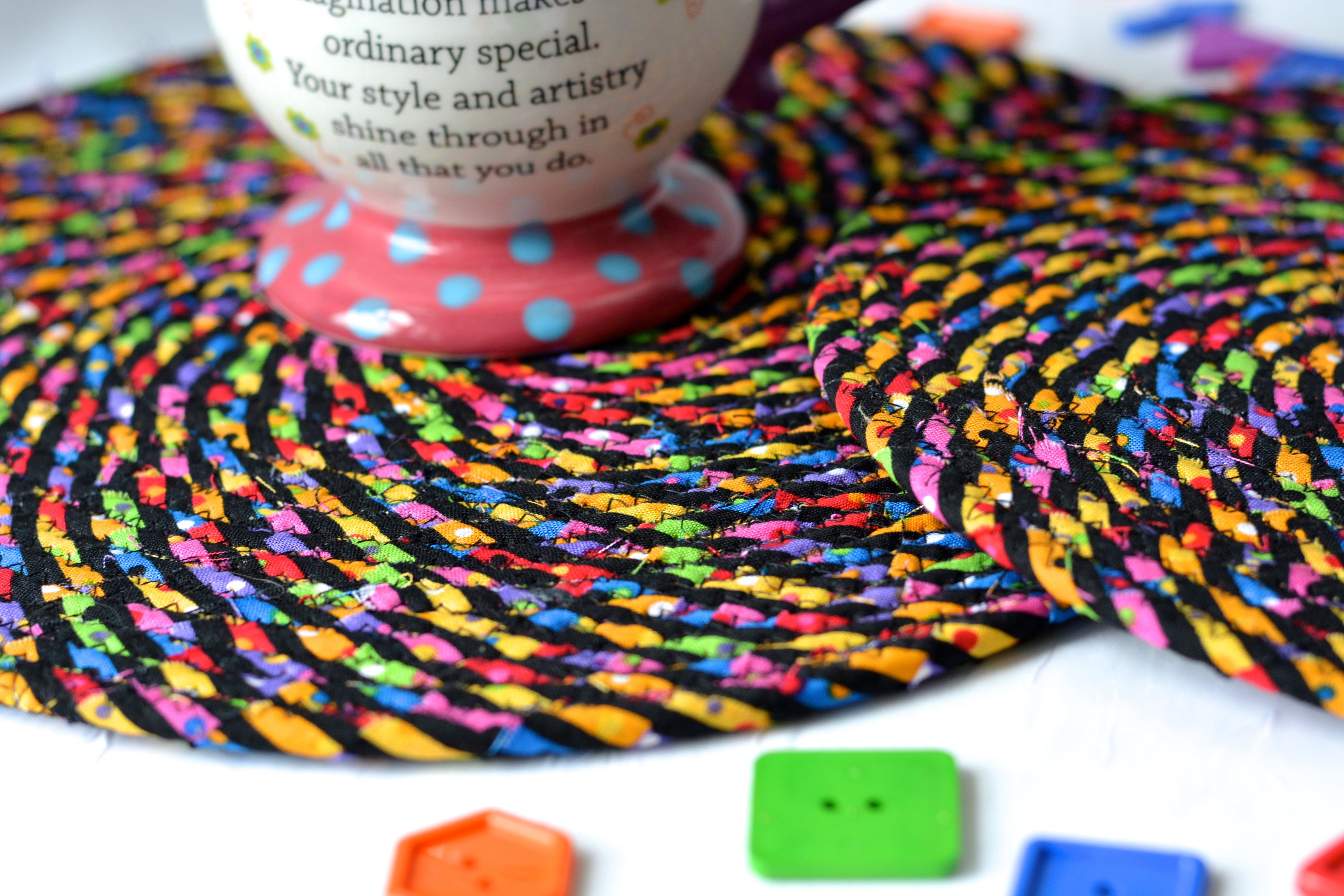 Halloween Trivet Set, Handmade Rainbow Birthday Gift, Quilted Trivets ...