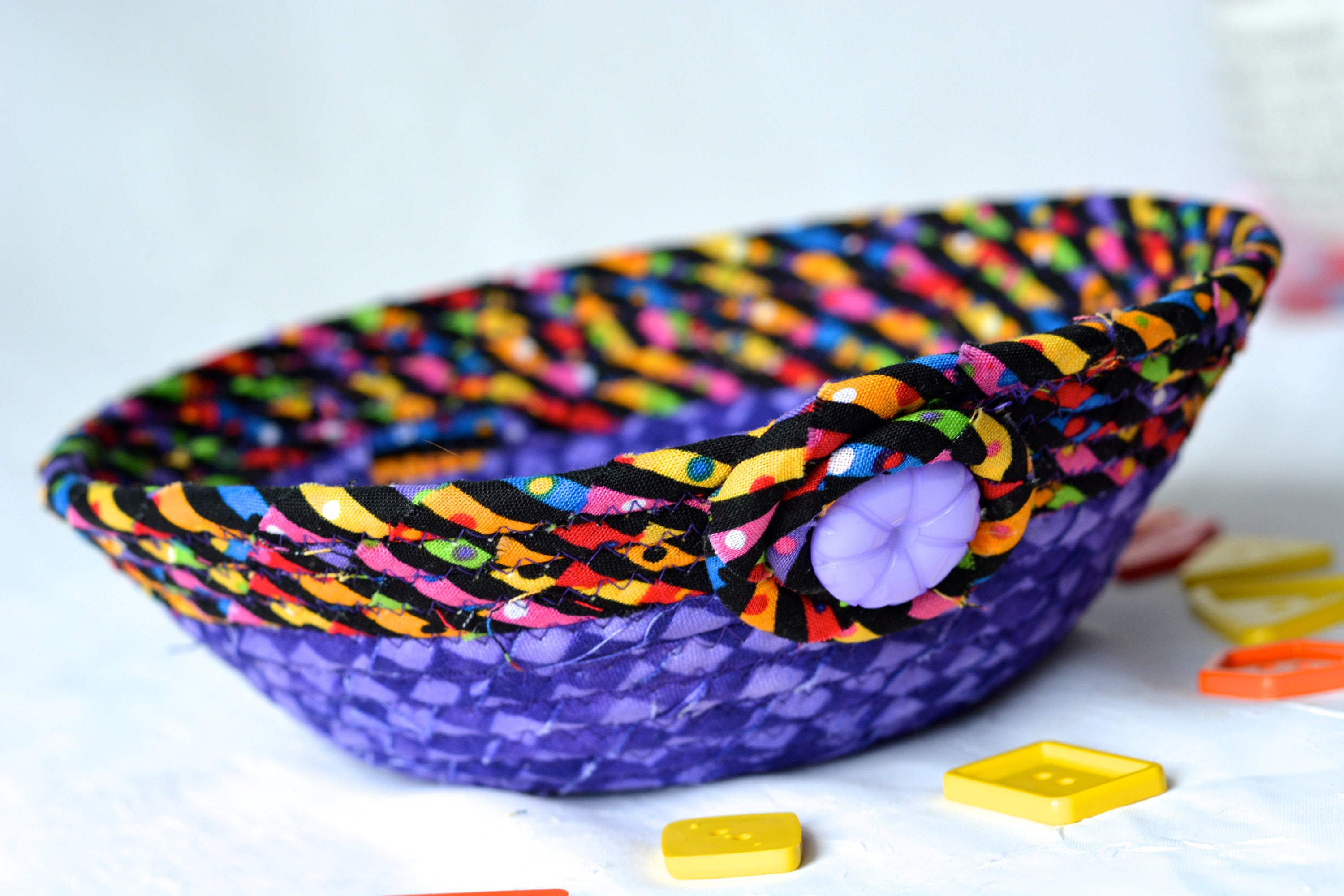 Rainbow Ring Bowl, Fun Basket, Handmade Funky Bowl, Gift Basket, Desk ...