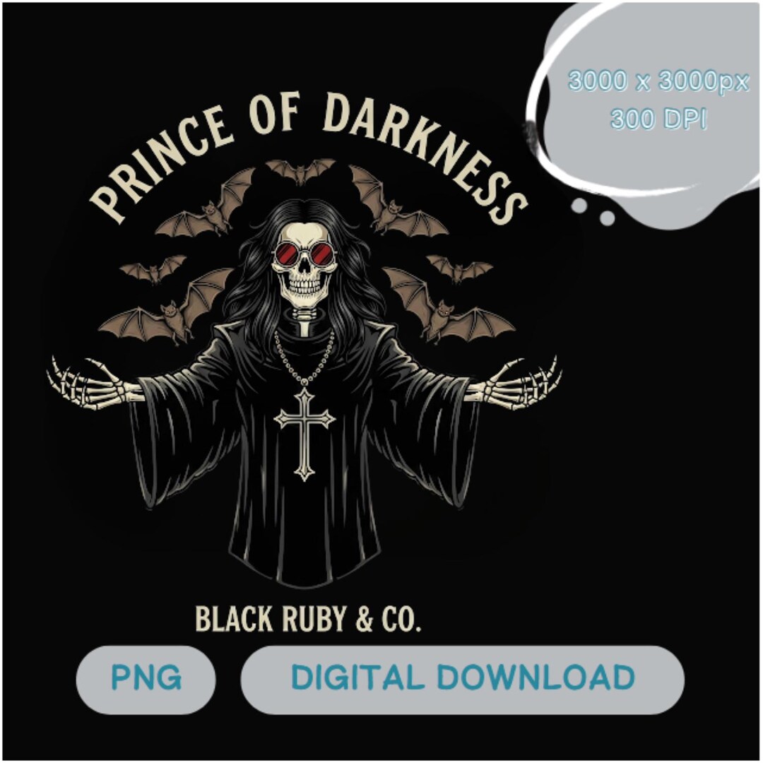 Prince of Darkness PNG Gothic Skeleton Priest With Bats Black Ruby and ...
