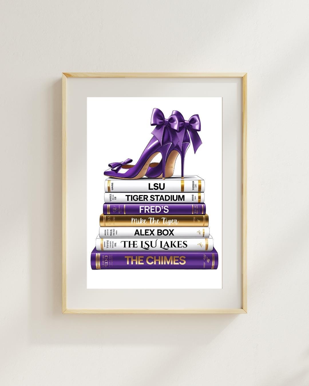 LSU Art Print: Purple Heels, Baton Rouge Landmarks (digital Download - Etsy