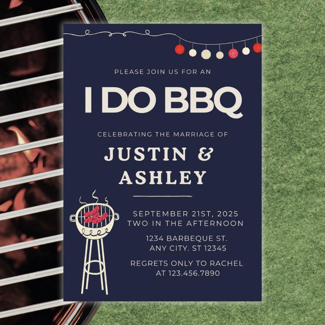 I Do BBQ Wedding Invitation Template - Instant Download Canva Design - Etsy
