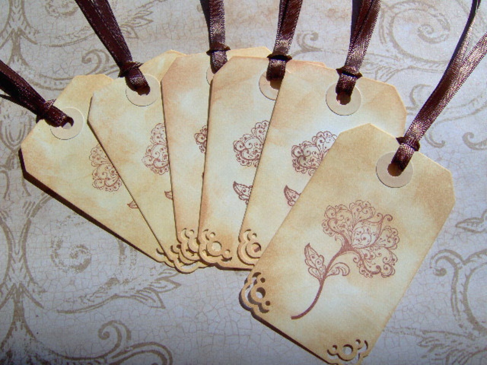 Vintage Flower Themed Gift Tags - Set of 6 Medium Tags - Etsy