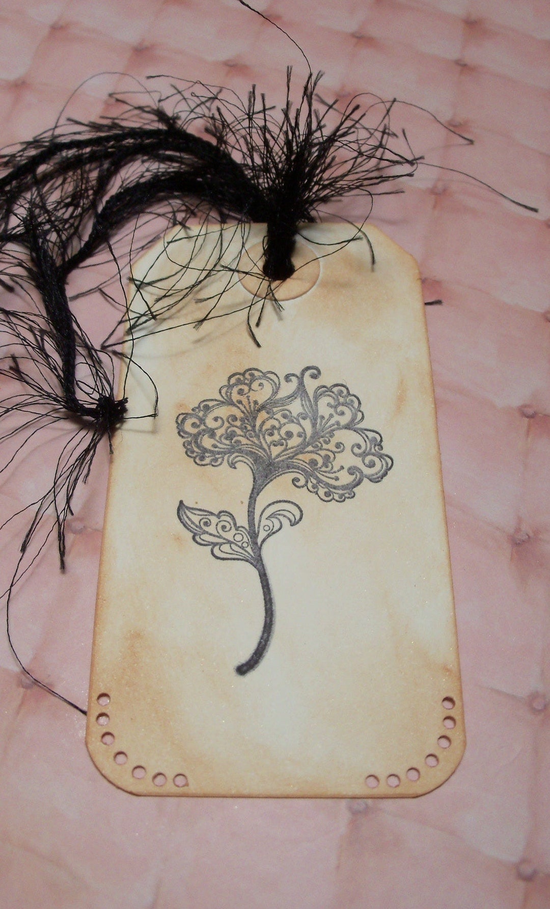 Gift Tags-vintage Flower Themed Gift Tags- Hand Stamped Gift Tags ...