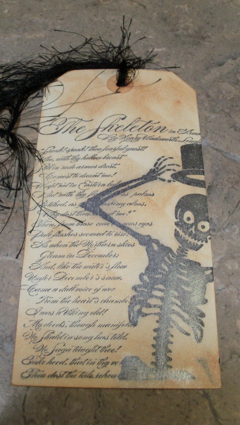 Gift Tags-vintage Style Skeleton Gift Tag-halloween Gift Tags-custom ...