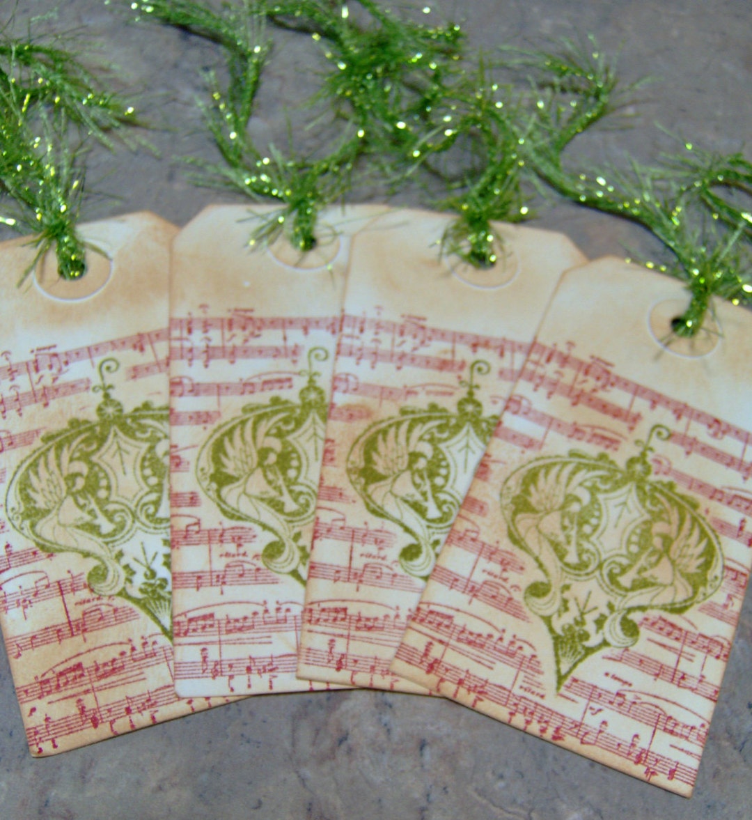 Christmas Gift Tags-christmas Ornament Vintage Music Sheet Themed Gift ...