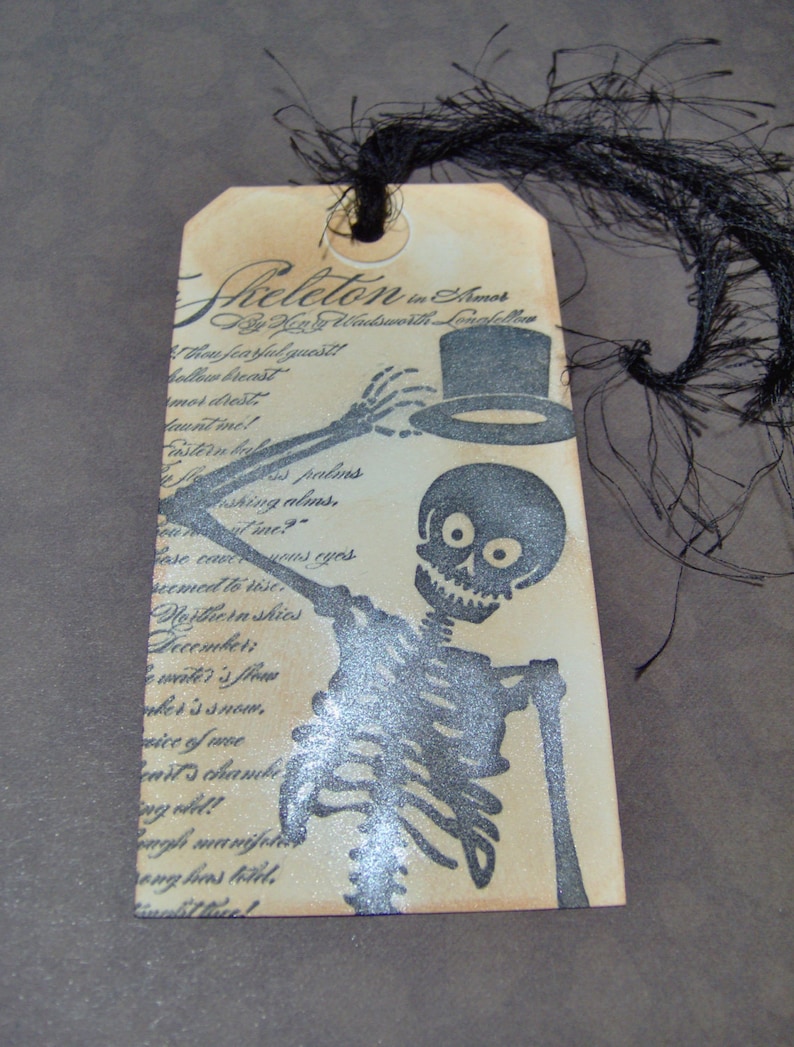 Gift Tags-vintage Style Skeleton Gift Tag-halloween Gift Tags-custom ...