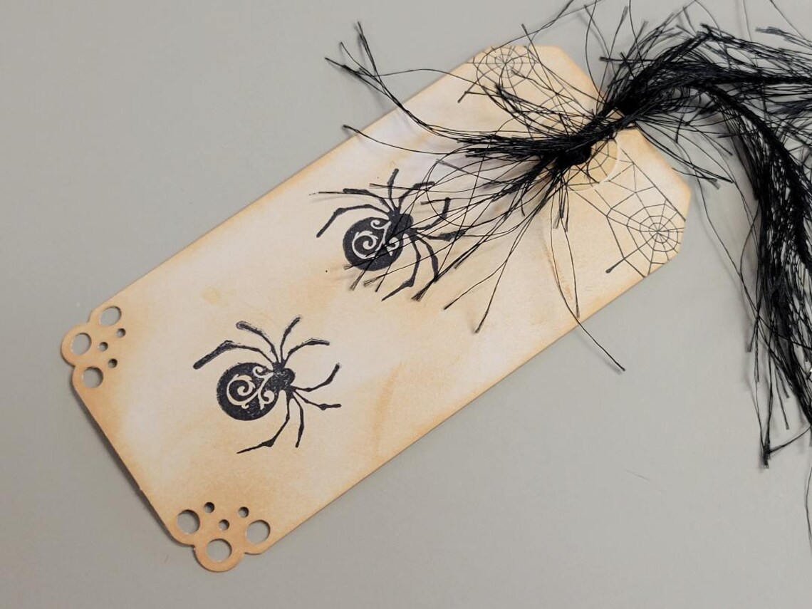 Spider Gift Tags-goth Gift Tags-halloween Gift Tags-spider Vintage ...