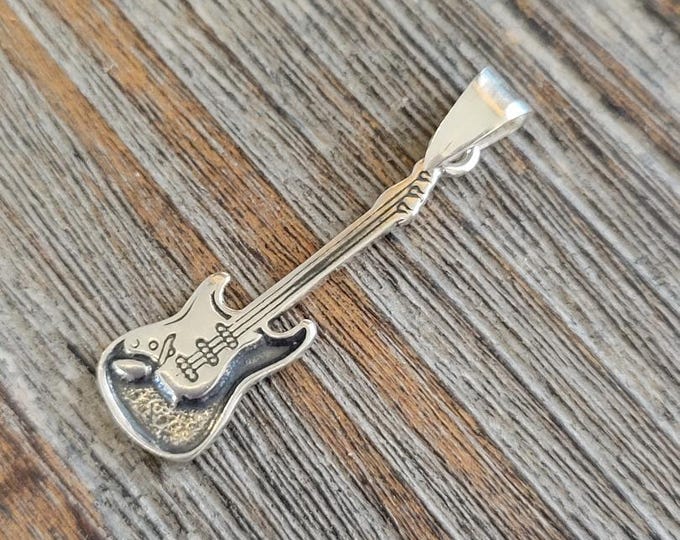 Sterling Silver Guitar Charm or Pendant-handcrafted Sterling Silver - Etsy