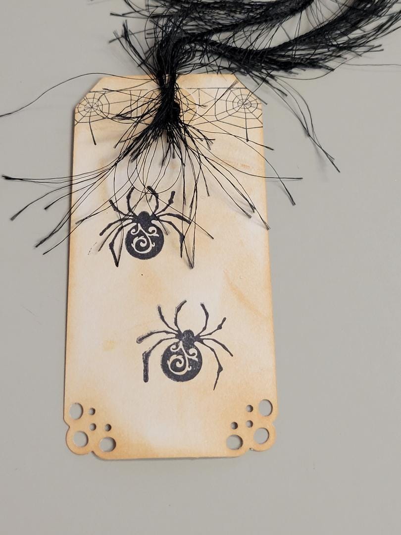 Spider Gift Tags-goth Gift Tags-halloween Gift Tags-spider Vintage ...