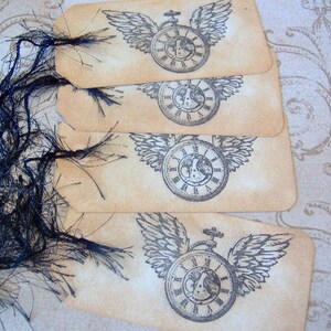 Steampunk Clock With Wings Vintage Themed Gift Tags - Etsy