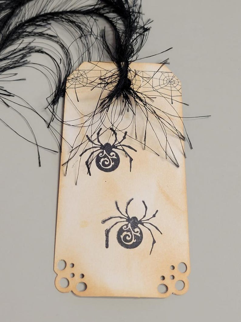 Spider Gift Tags-goth Gift Tags-halloween Gift Tags-spider Vintage ...