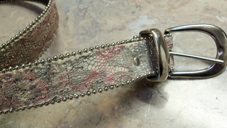 Glitter Belt • Vintage 80s Belt • Silver Edged Belt • Funky Belt ...