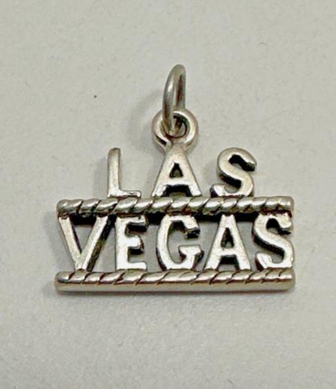 Las Vegas Sterling Silver Charm-sterling Silver Oxidized Las Vegas ...