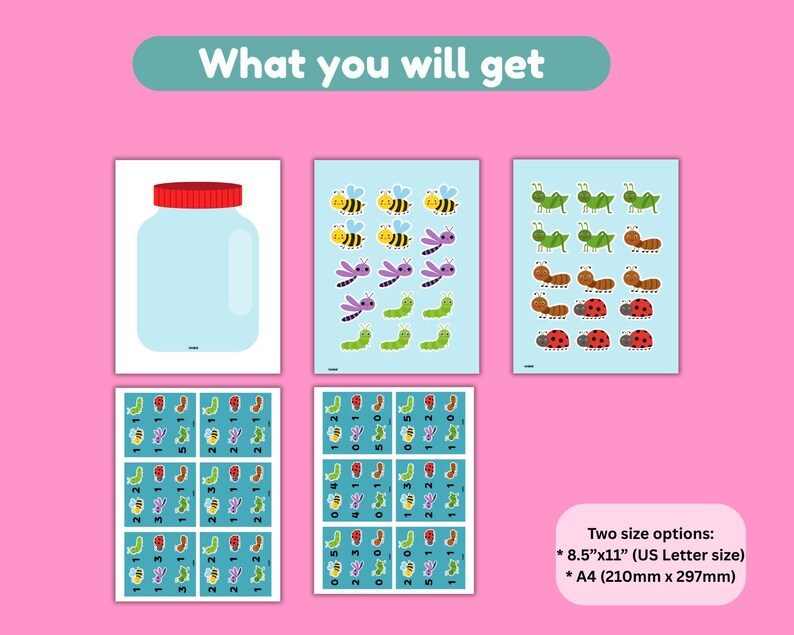 Bug Jar Math Printable, Toddler Counting Activity, Preschool Insect ...