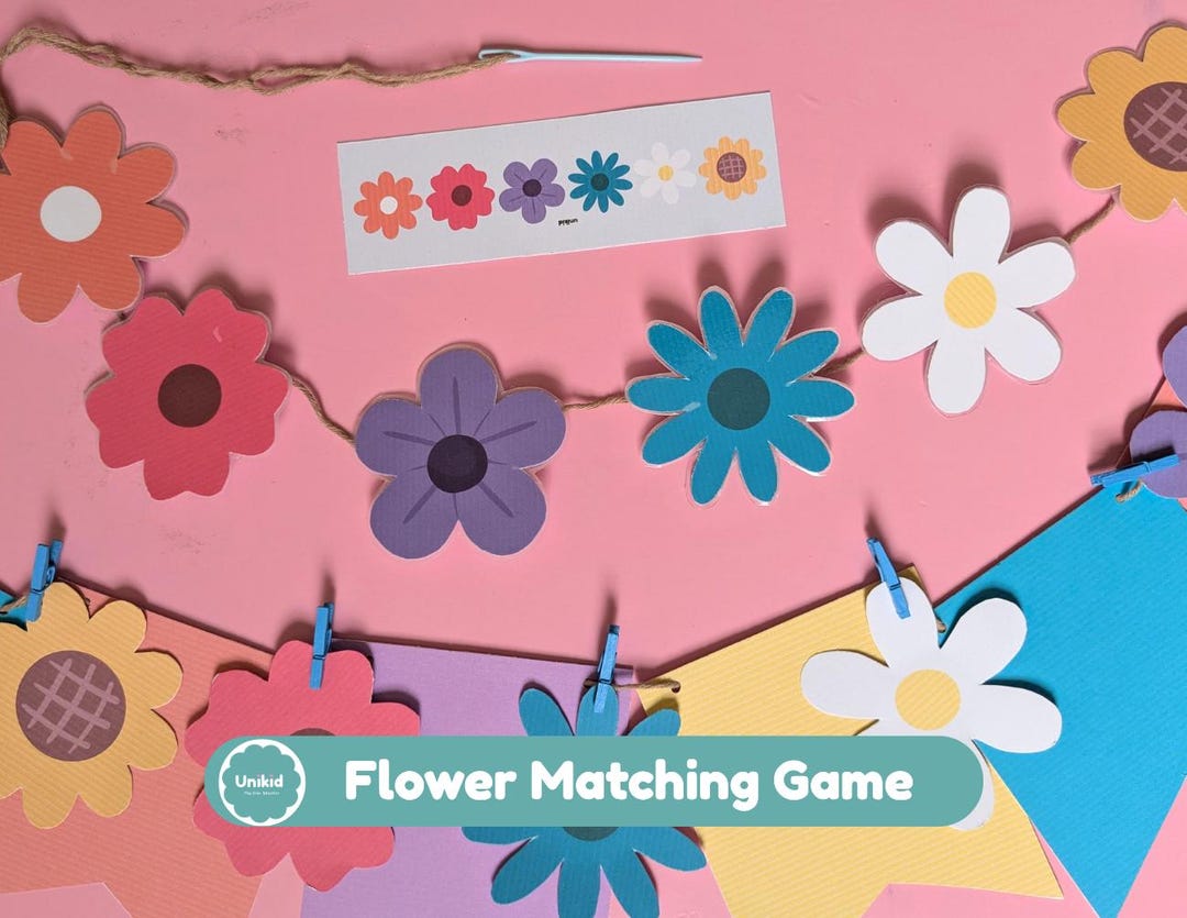 Flower Matching Game | Preschool Fine Motor Activity (digital Download ...