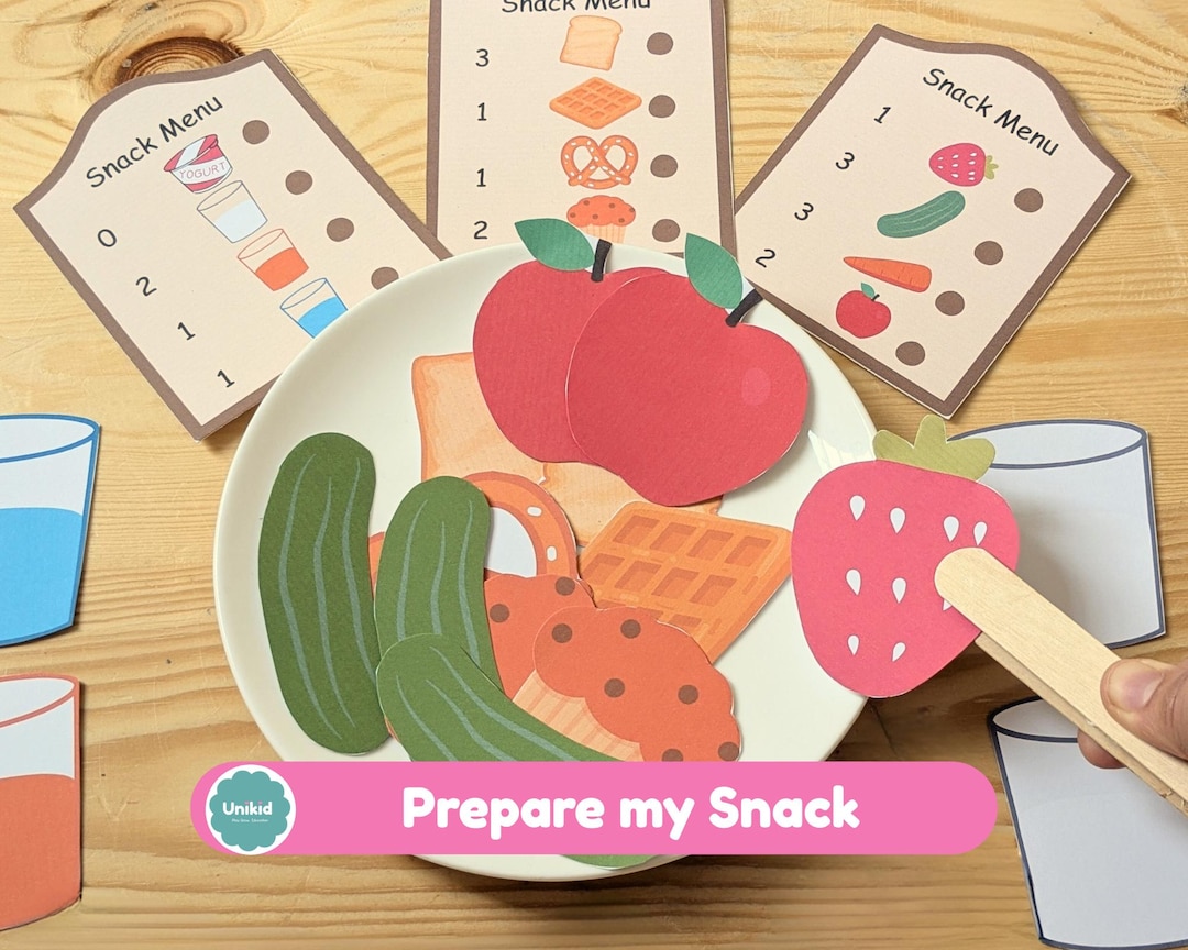 Interactive Snack Menu Game for Kids - Pretend Play -learning Through ...