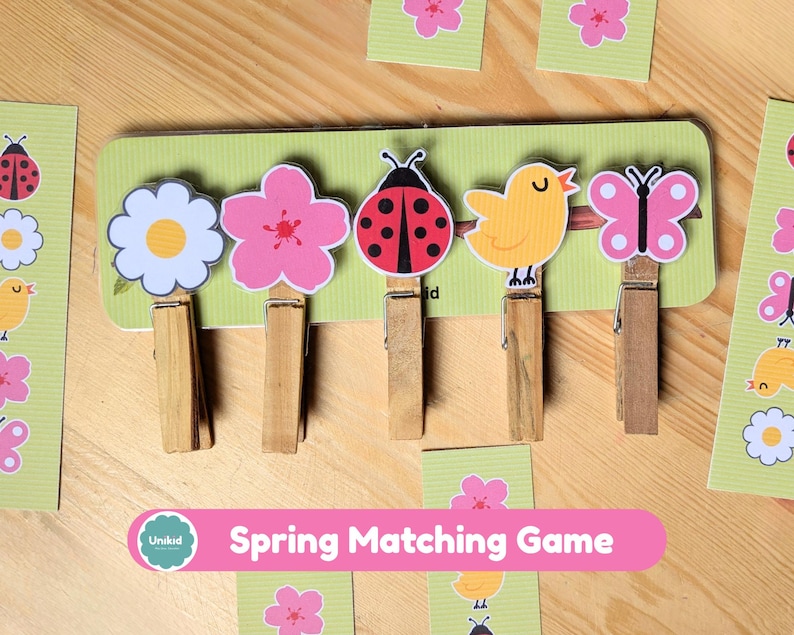 Spring Patterns Matching Game | Preschool Fine Motor Activity (digital ...