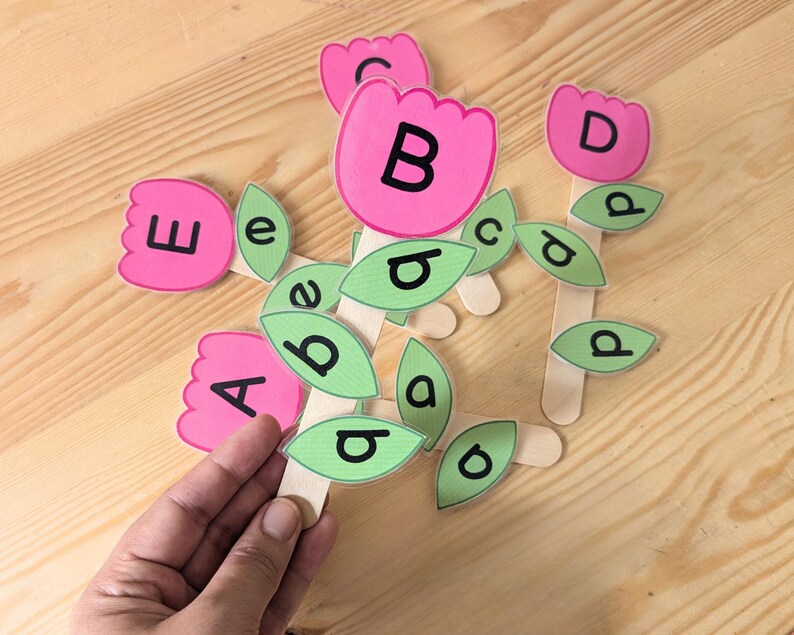 Tulips Alphabet Matching Game: English Letter Learning (printable PDF ...