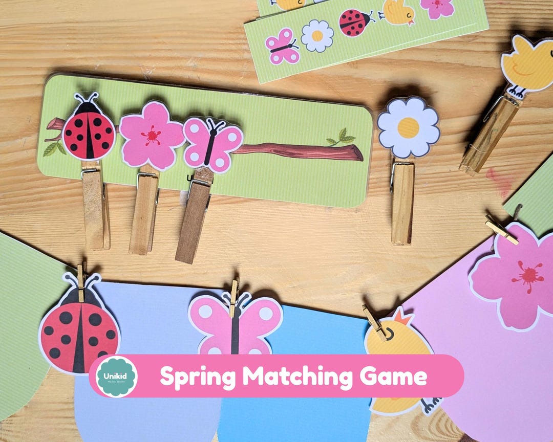 Spring Patterns Matching Game | Preschool Fine Motor Activity (digital ...