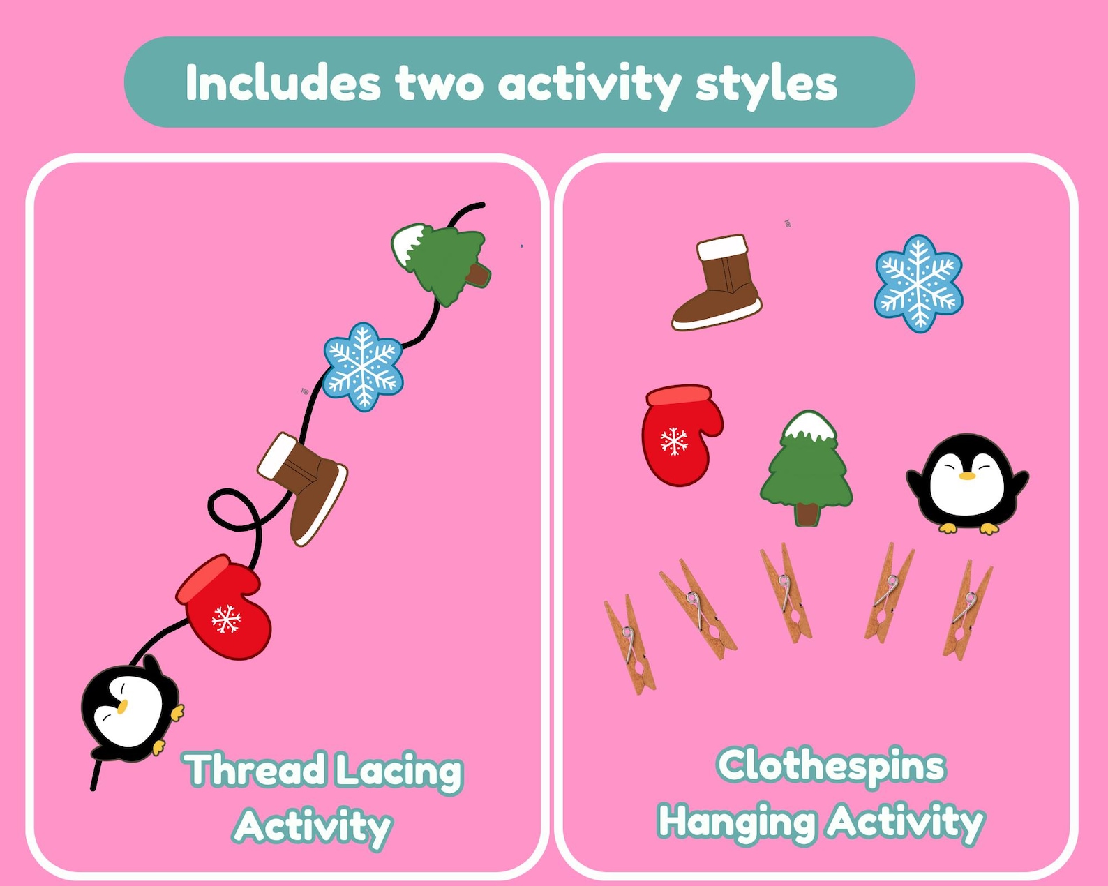 Winter Matching Activity | Christmas Preschool Activity | Fine Motor ...