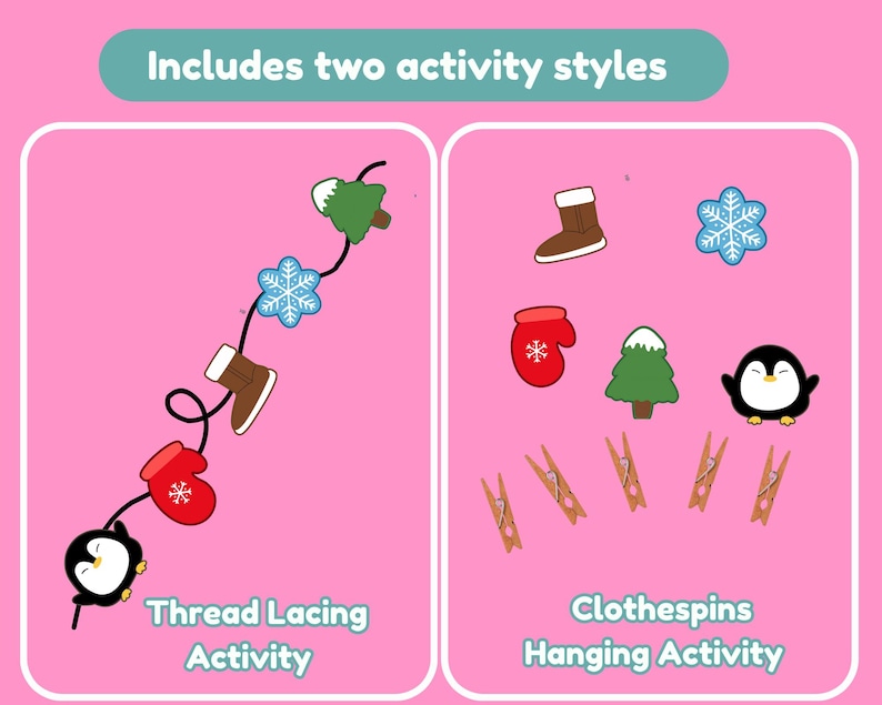 Winter Matching Activity | Christmas Preschool Activity | Fine Motor ...