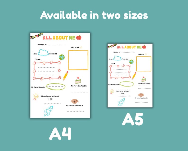 All About Me Worksheet: Back to School Printable Activity (PDF Download ...