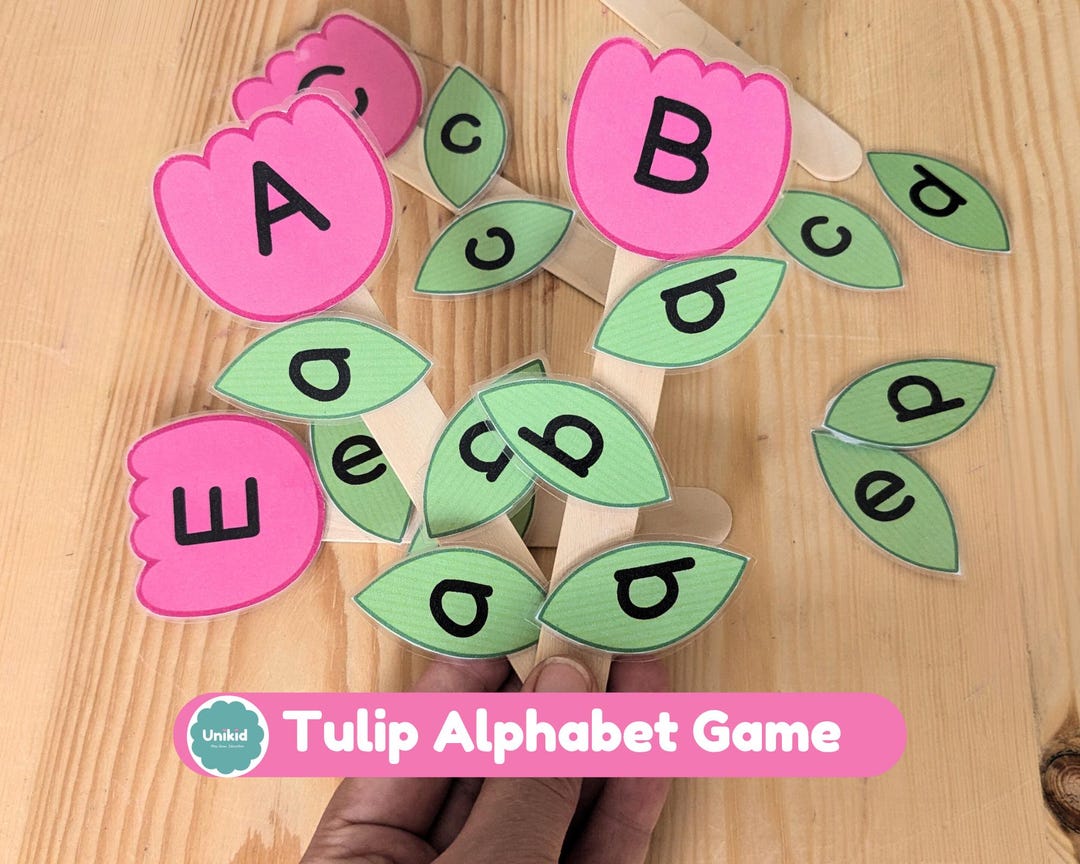 Tulips Alphabet Matching Game: English Letter Learning (printable PDF ...