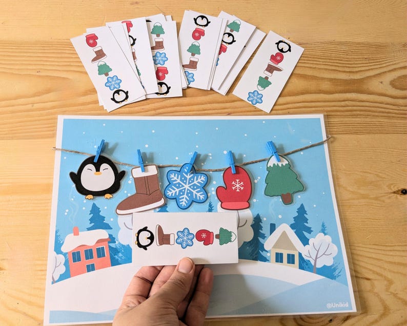 Winter Matching Activity | Christmas Preschool Activity | Fine Motor ...