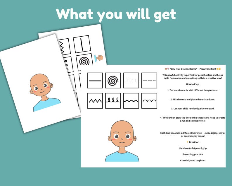 Prewriting Skills Activity | Preschool Drawing Game | Preschool ...