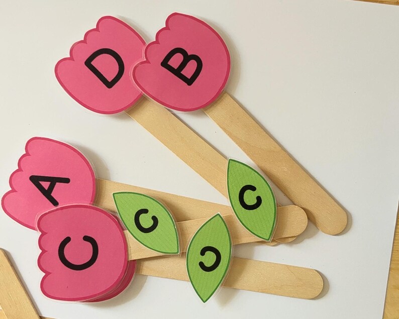 Tulips Alphabet Matching Game: English Letter Learning (printable PDF ...