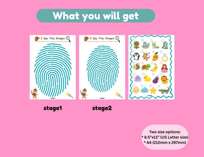 I Spy Tiny Images Fingerprint Activity | Preschool Counting Worksheet ...