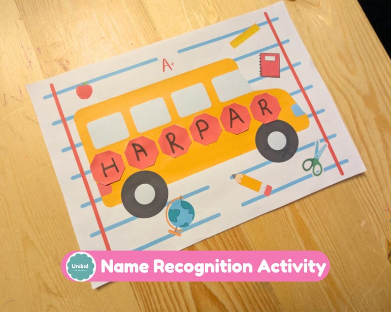 School Bus Name Craft: Cut, Stick and Write Activity Printable - Etsy