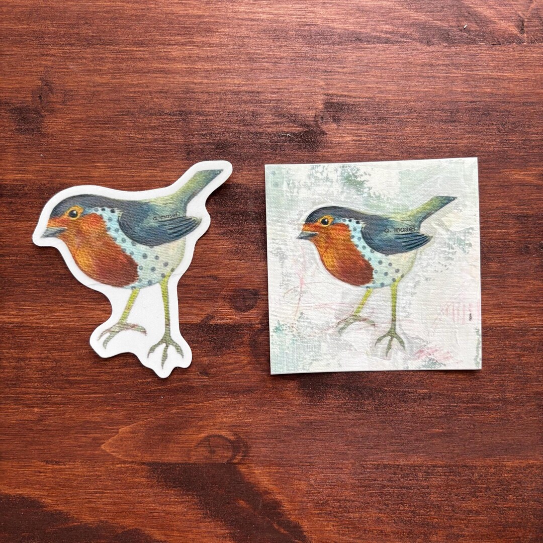 Robin Bird Sticker | Whimsical Bird Art Made to Last - Etsy