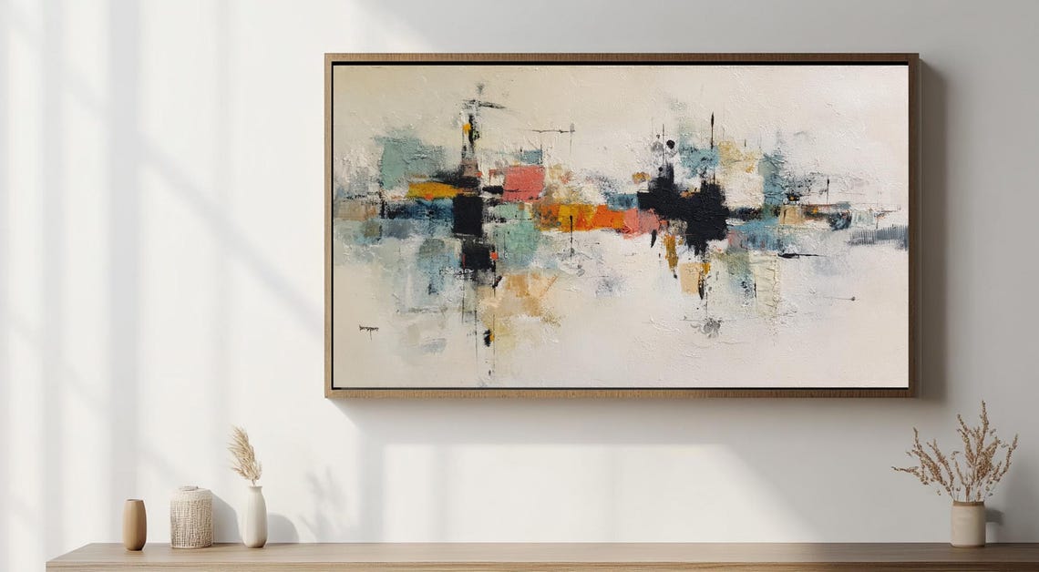 Samsung Frame TV Art | Abstract Colorful Arteful Oil Painting| Modern ...