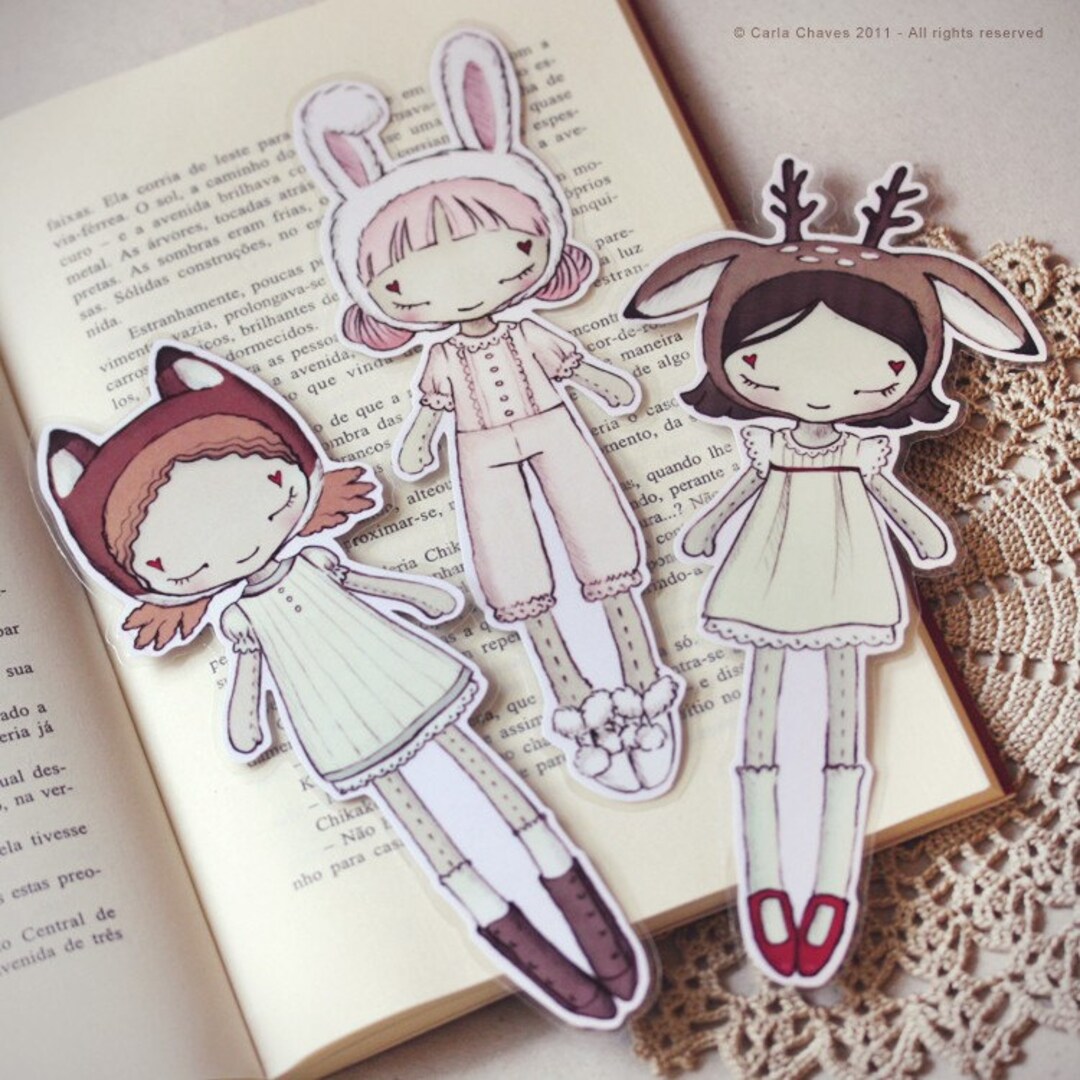 Three Cute Friends Set of Bookmarks Made to Order - Etsy