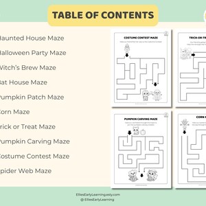 Halloween Maze Worksheet Packet: Preschool Kids Activity (PDF ...