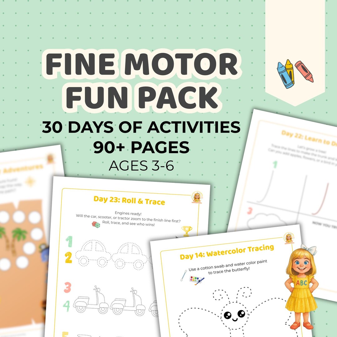 Preschool Fine Motor Skills Pack: 30-day Activity Worksheets (PDF ...