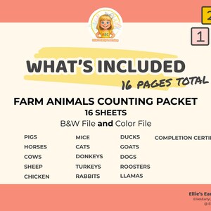 Farm Animal Counting Worksheets 1–10 | Preschool Math & Coloring Pages ...